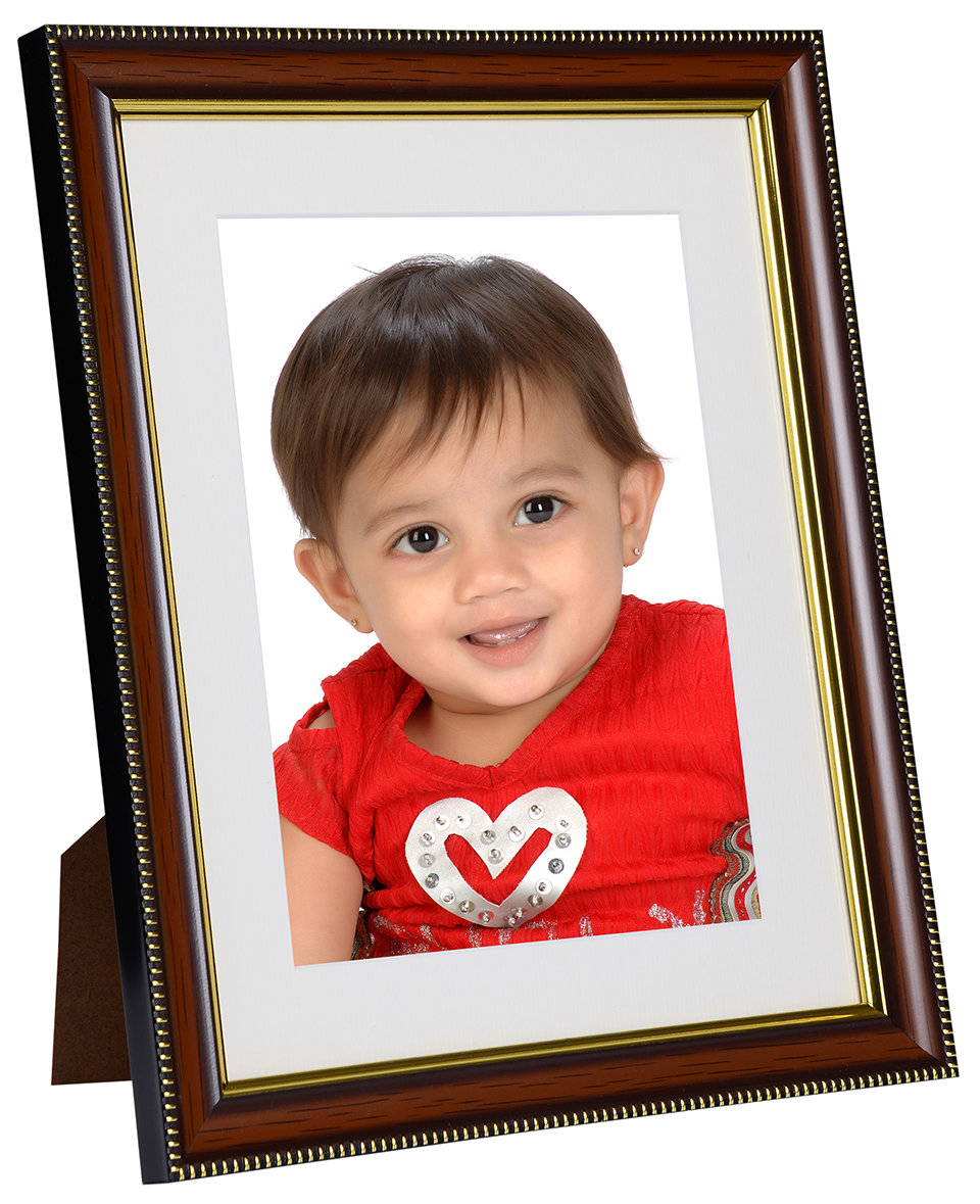 Brown 6x8 inch Wooden Photo Frame with Gold Dotted Border Online at ...