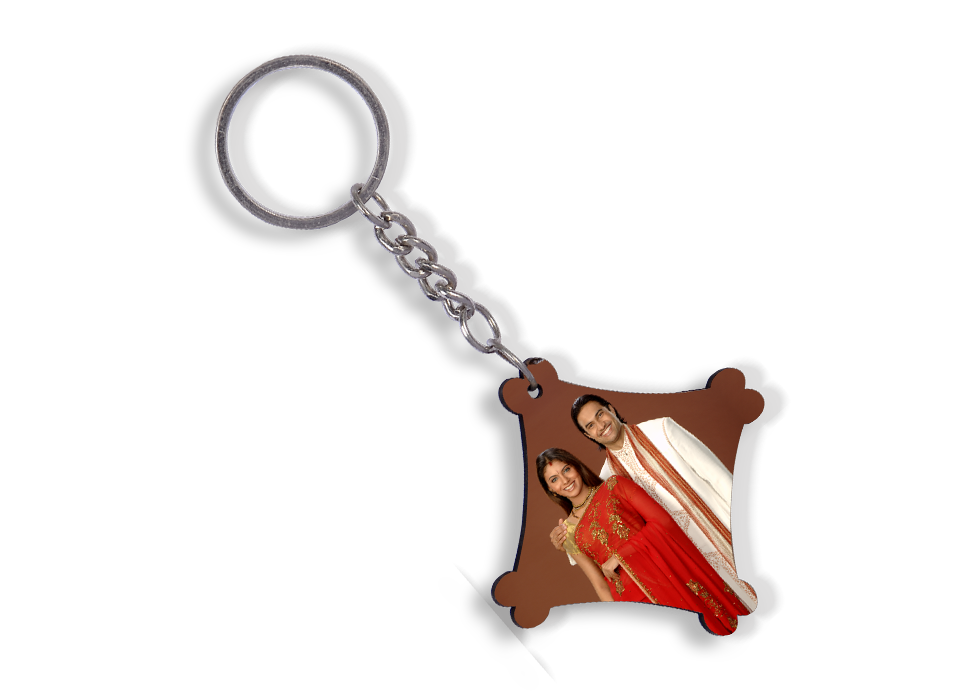 Diamond shape Photo keychain Online at Best Price